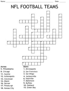 NFL Football Crossword Puzzles Printable With Answers - Printable JD