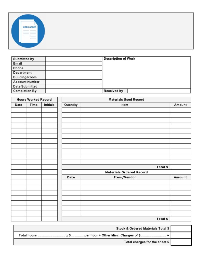 Printable Apartment Service Log - Printable JD
