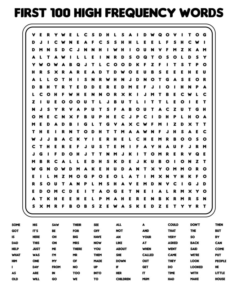 100 Word Printable Word Searches For Adults - Printable JD