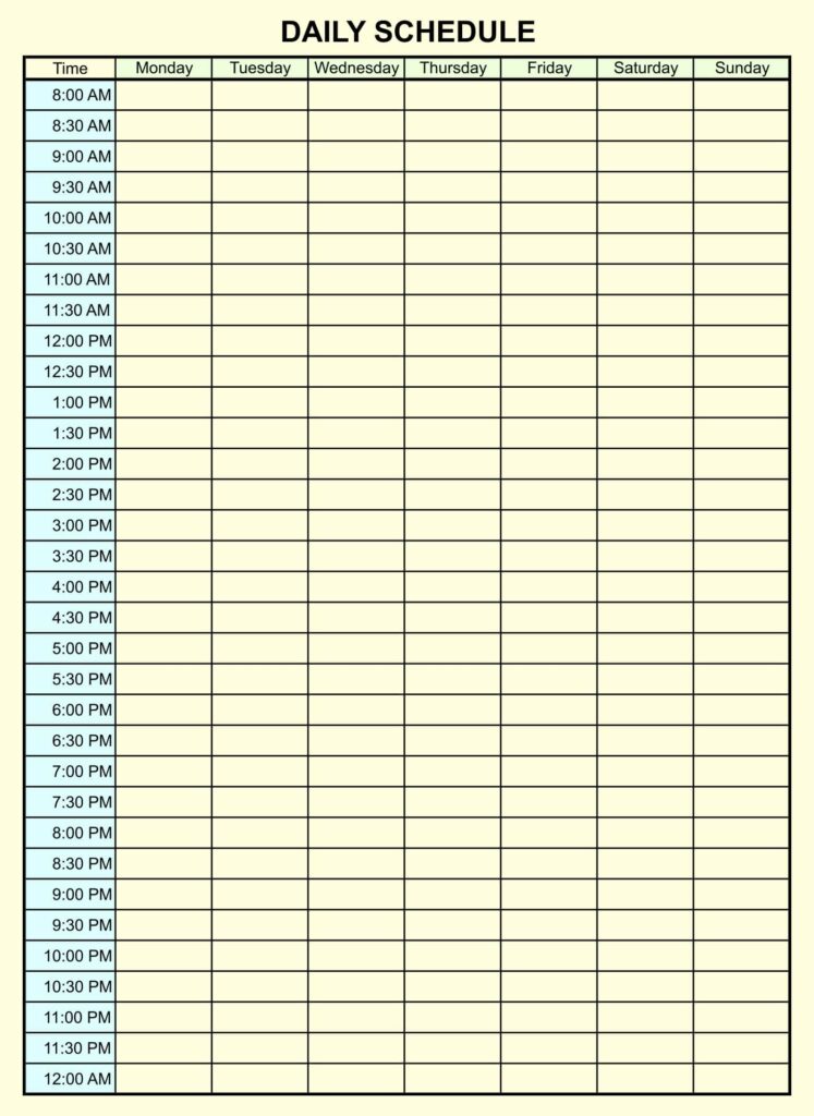 24 Hour Time Chart Printable - Printable JD