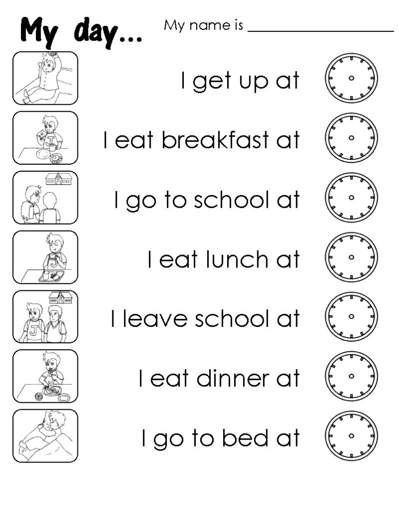 Daily Routine Printable Worksheets - Printable JD