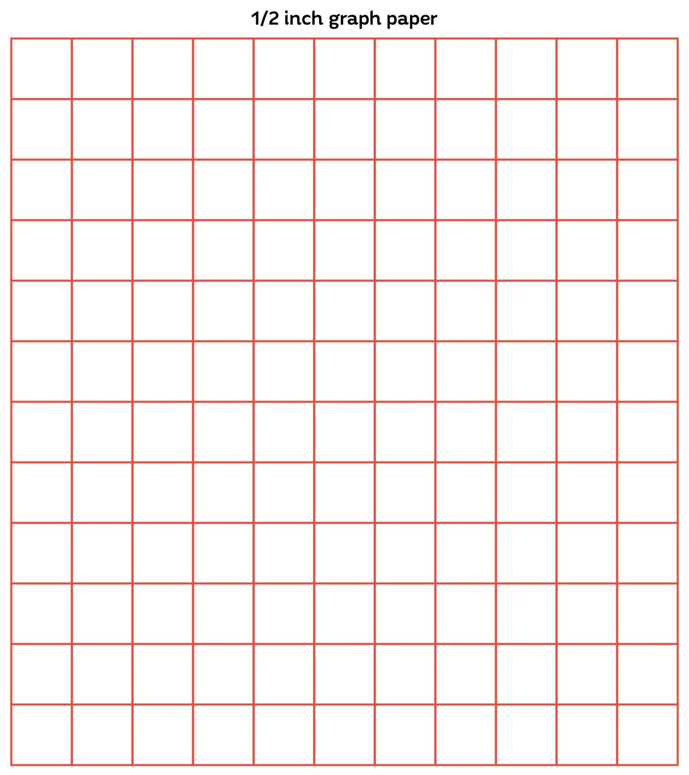 Free Printable Graph Paper 1/2 Inch - Printable JD