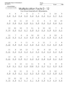 Free Printable Multiplication Timed Drills - Printable JD