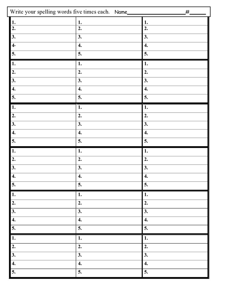 Free Printable Spelling Practice Sheets - Printable JD