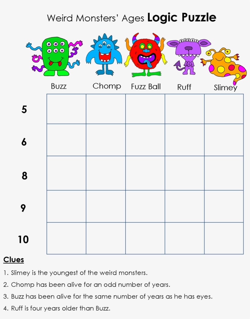 Logic Puzzles Printable Printable JD
