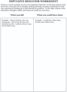Printable Impulse Control Worksheets - Printable JD