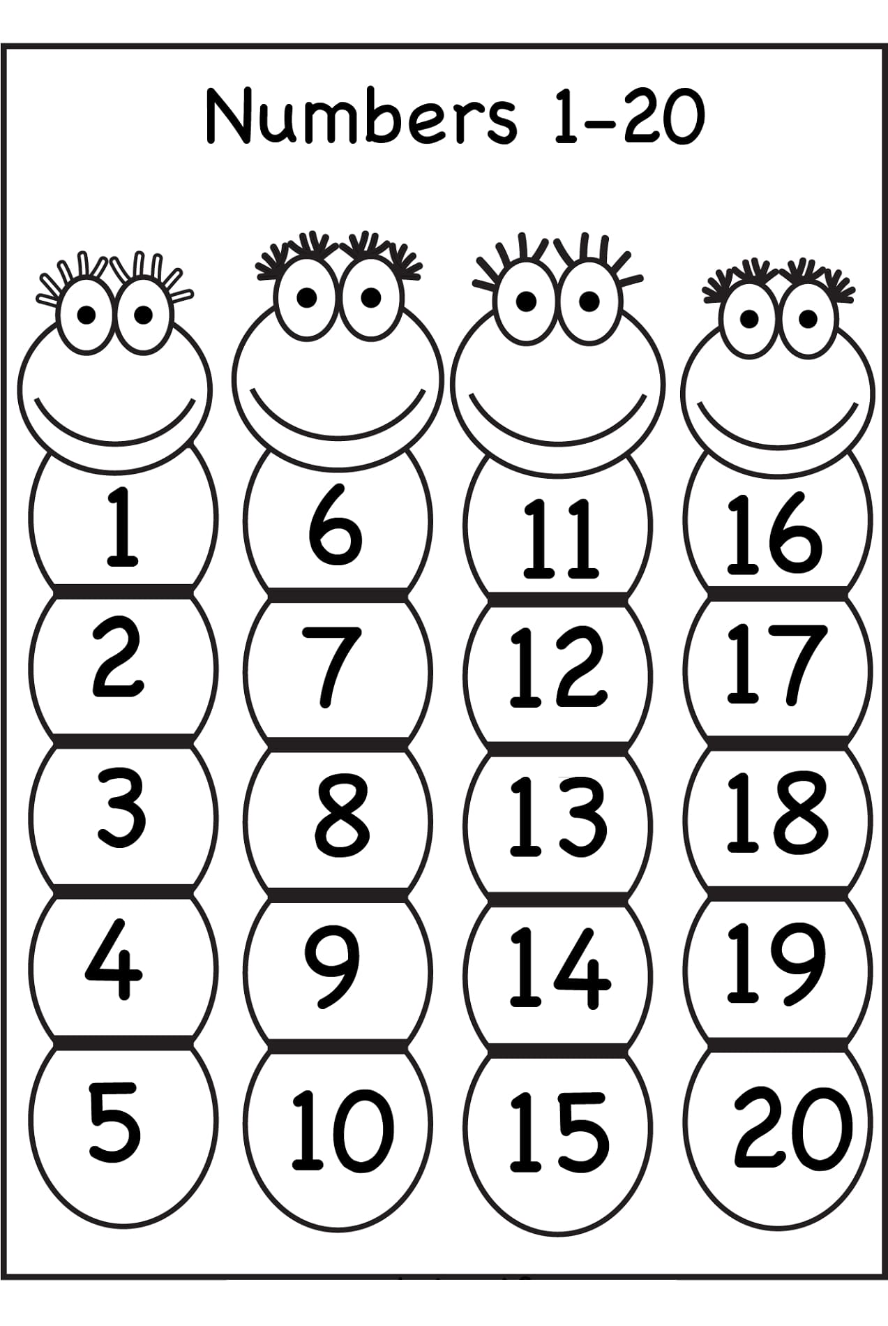Printable Numbers 1 20 Printable JD