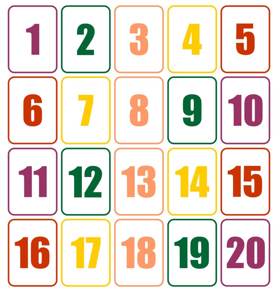 Printable Numbers 1-20 - Printable JD