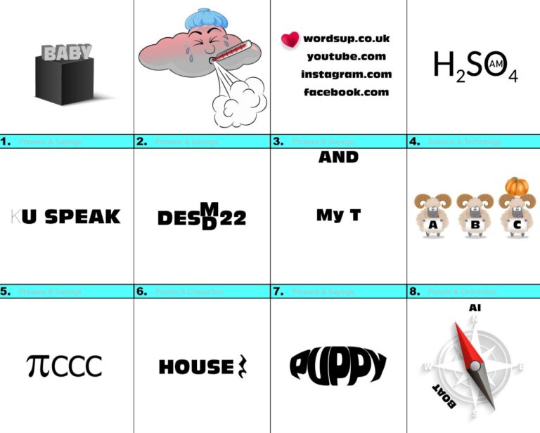 Printable Dingbat Puzzles With Answers UK - Printable JD