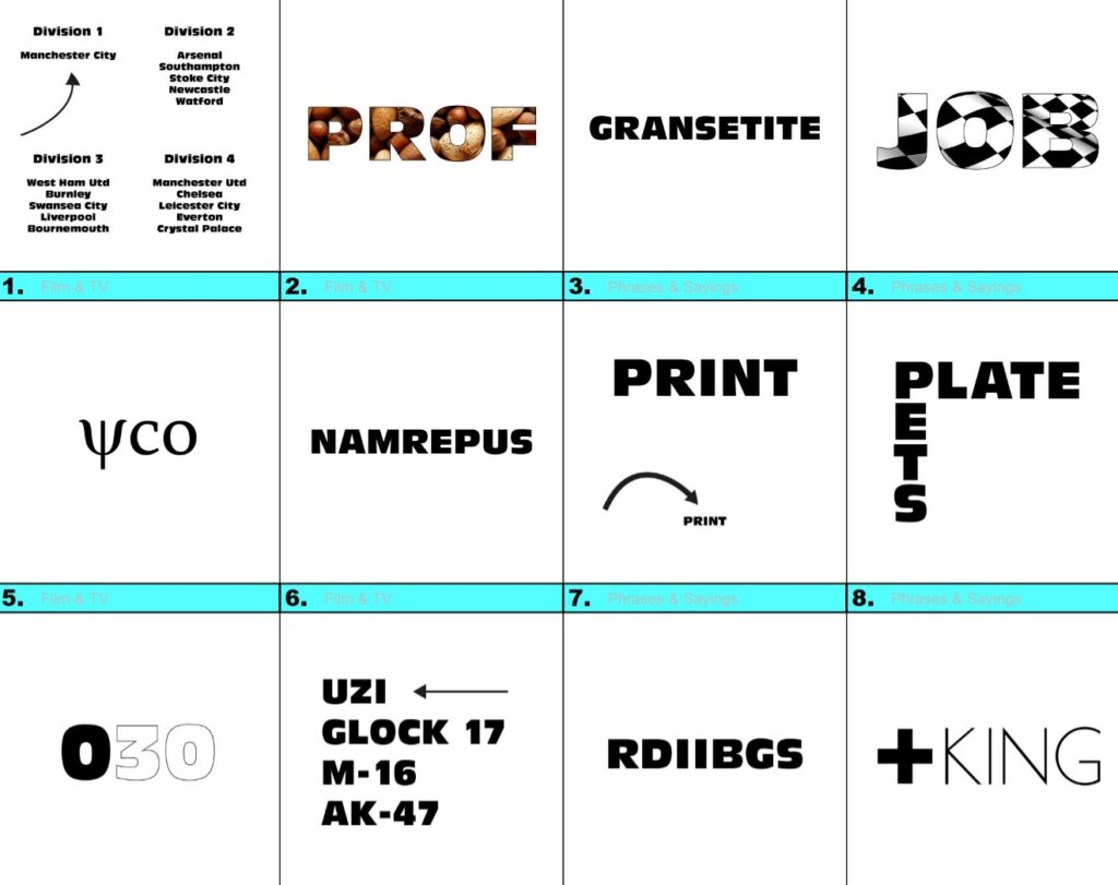 Printable Dingbats With Answers UK - Printable JD