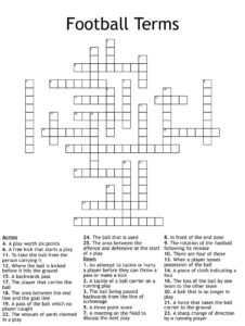 Printable NFL Crossword Puzzles - Printable JD