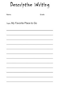 Printable Descriptive Writing Activities