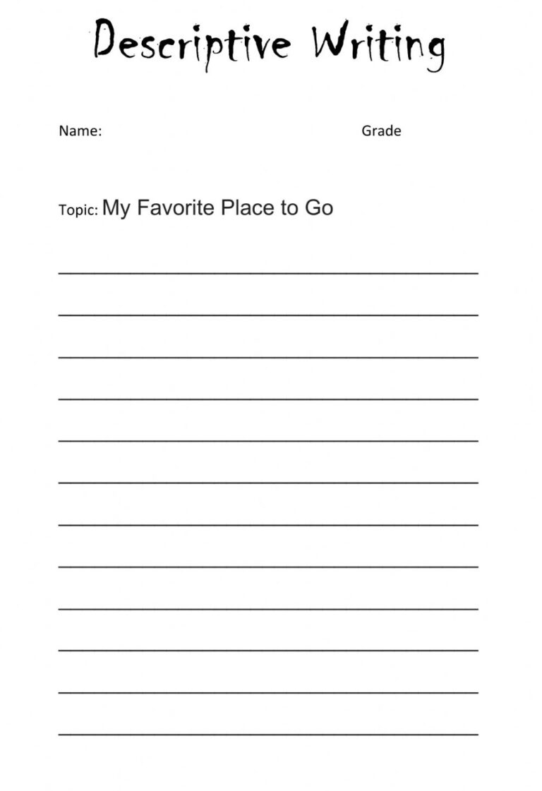 Printable Descriptive Writing Activities