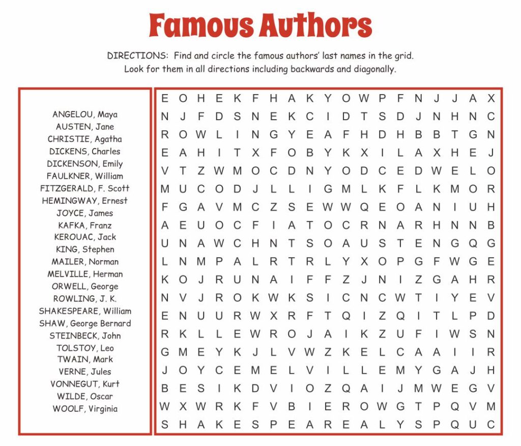 100 Word Printable Word Searches For Adults - Printable JD