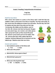 Printable Grade 2 Comprehension Worksheets - Printable JD