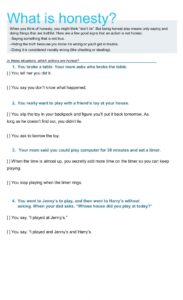 printable honesty worksheets