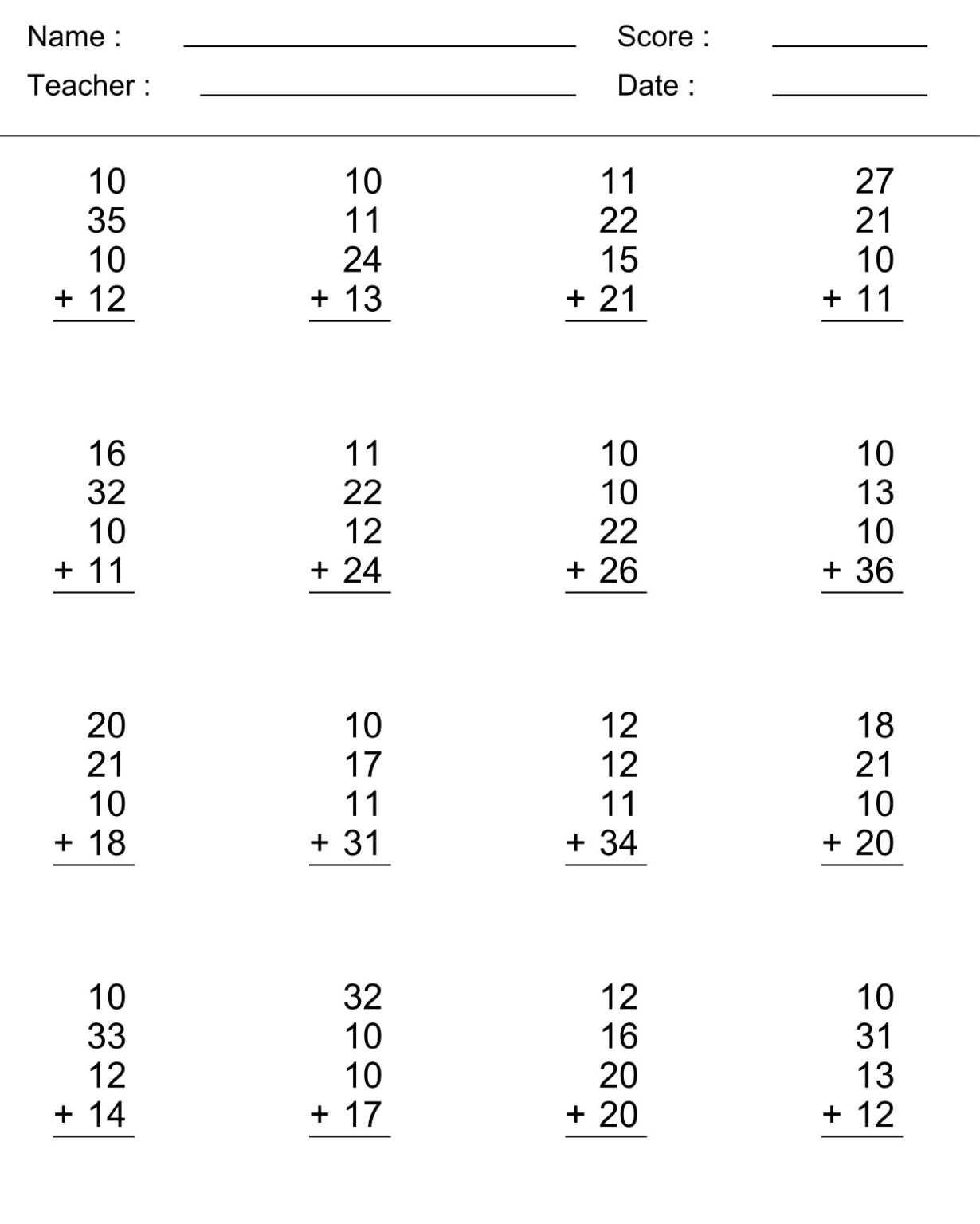 Printable Math-Aids Com Worksheet - Printable JD