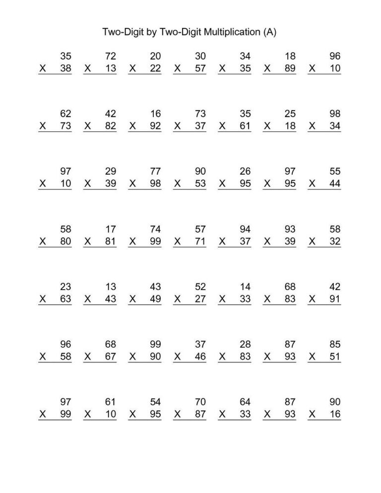 Printable Multiplication Drills - Printable JD