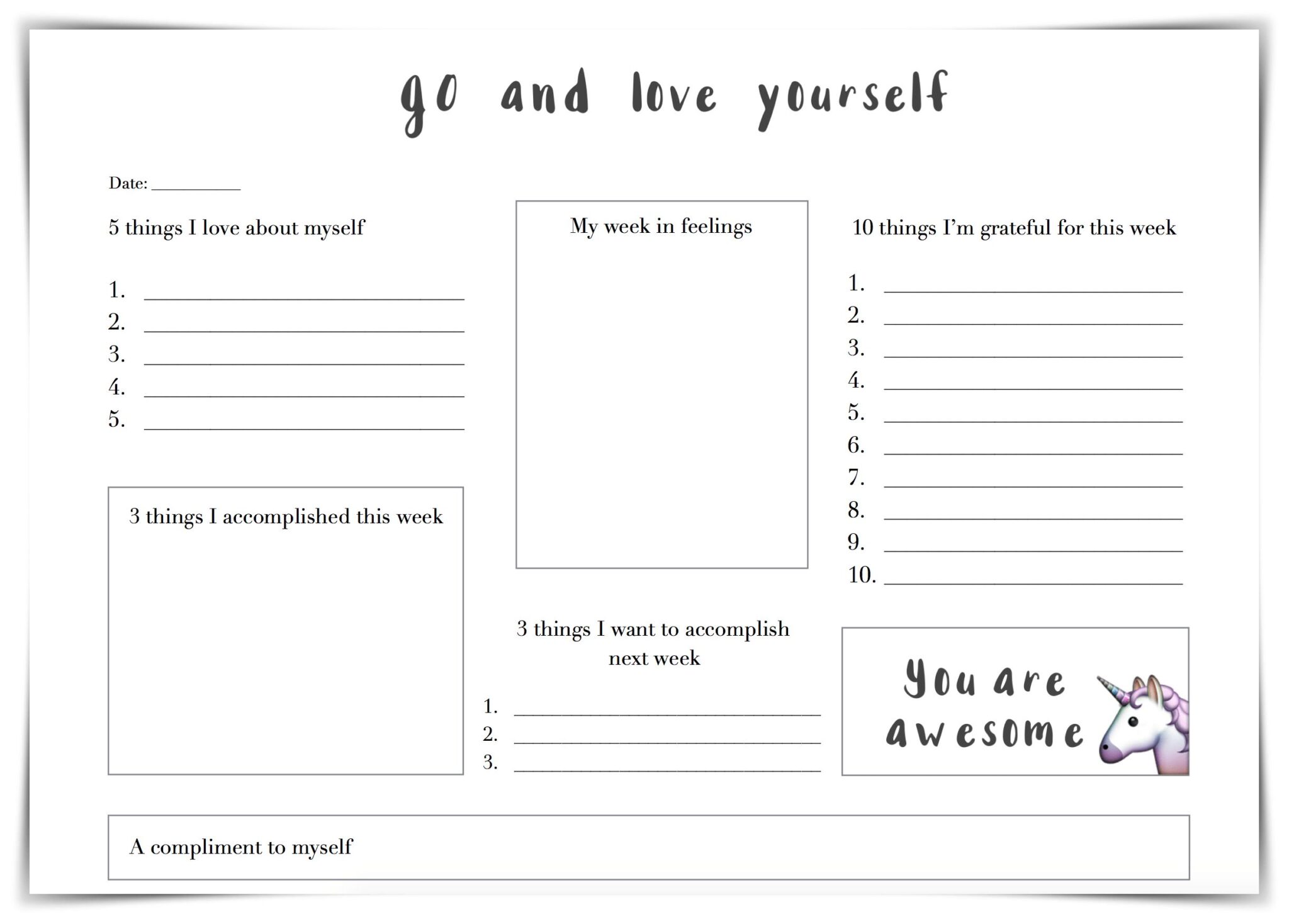 Printable Self-Esteem Therapist Aid - Printable JD