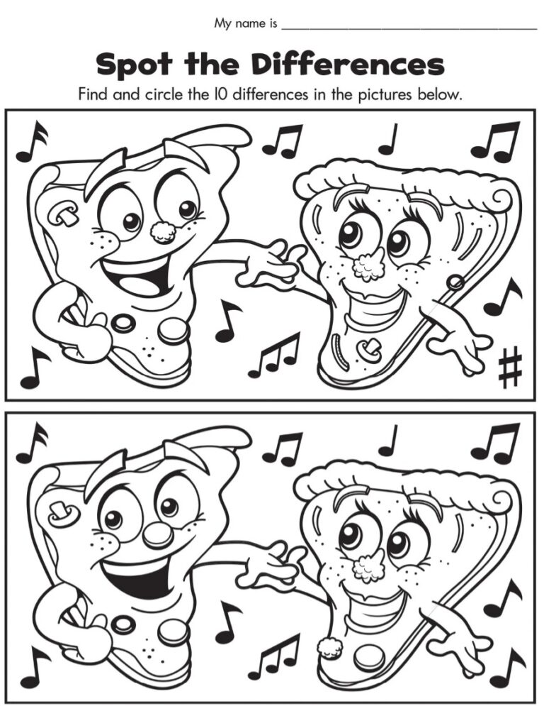 Printable Spot The Difference Worksheets - Printable JD