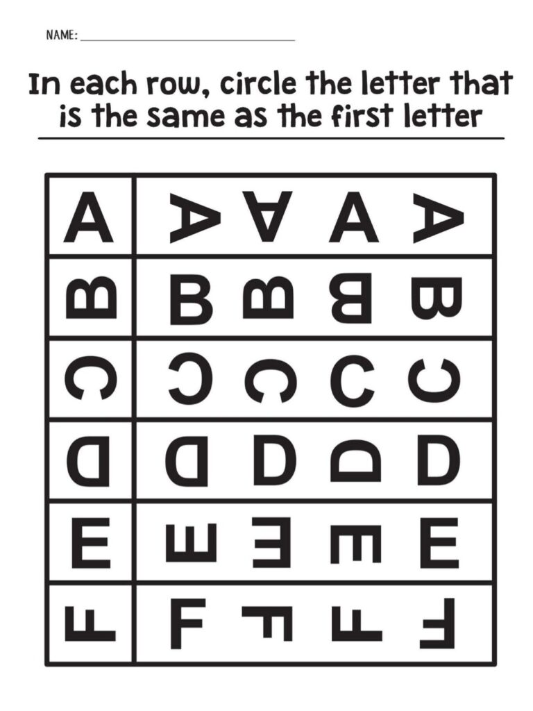 Printable Visual Scanning Worksheets - Printable JD