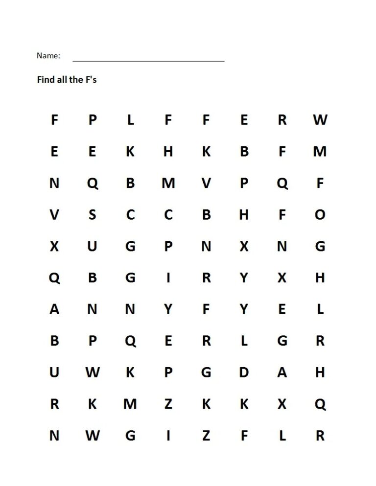 Printable Visual Scanning Worksheets - Printable JD