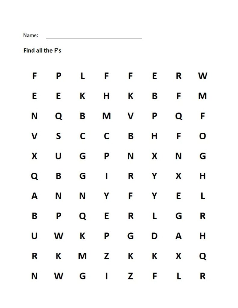 Printable Visual Scanning Worksheets - Printable JD