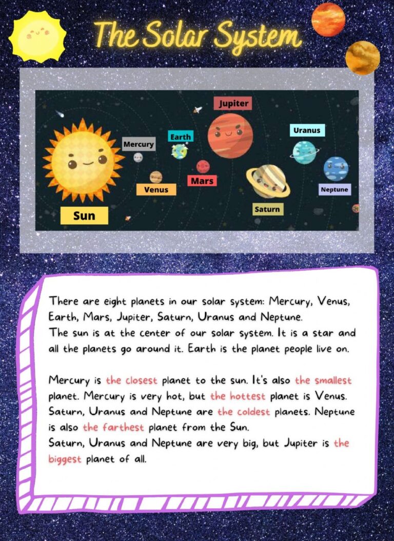 Printable The Solar System Reading Comprehension