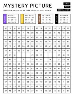 Mystery Color By Number Free Printables - Printable JD