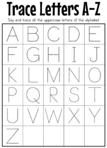 Printable A To Z Alphabet Tracing Worksheets Format