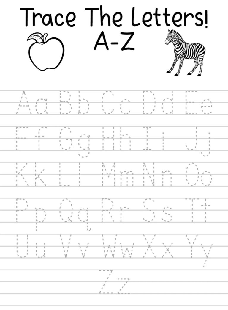 Printable A To Z Alphabet Tracing Worksheets Format