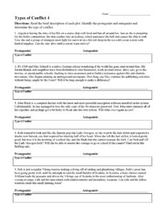 Printable Conflict Worksheets