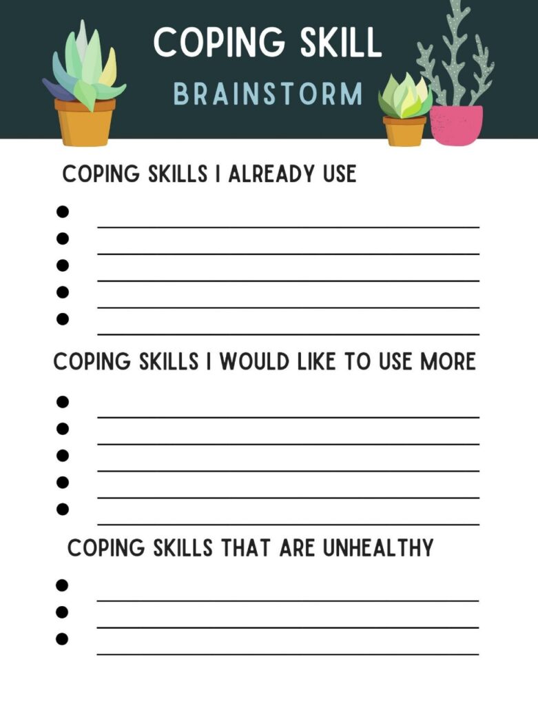 Printable Positive And Negative Coping Skills Worksheet