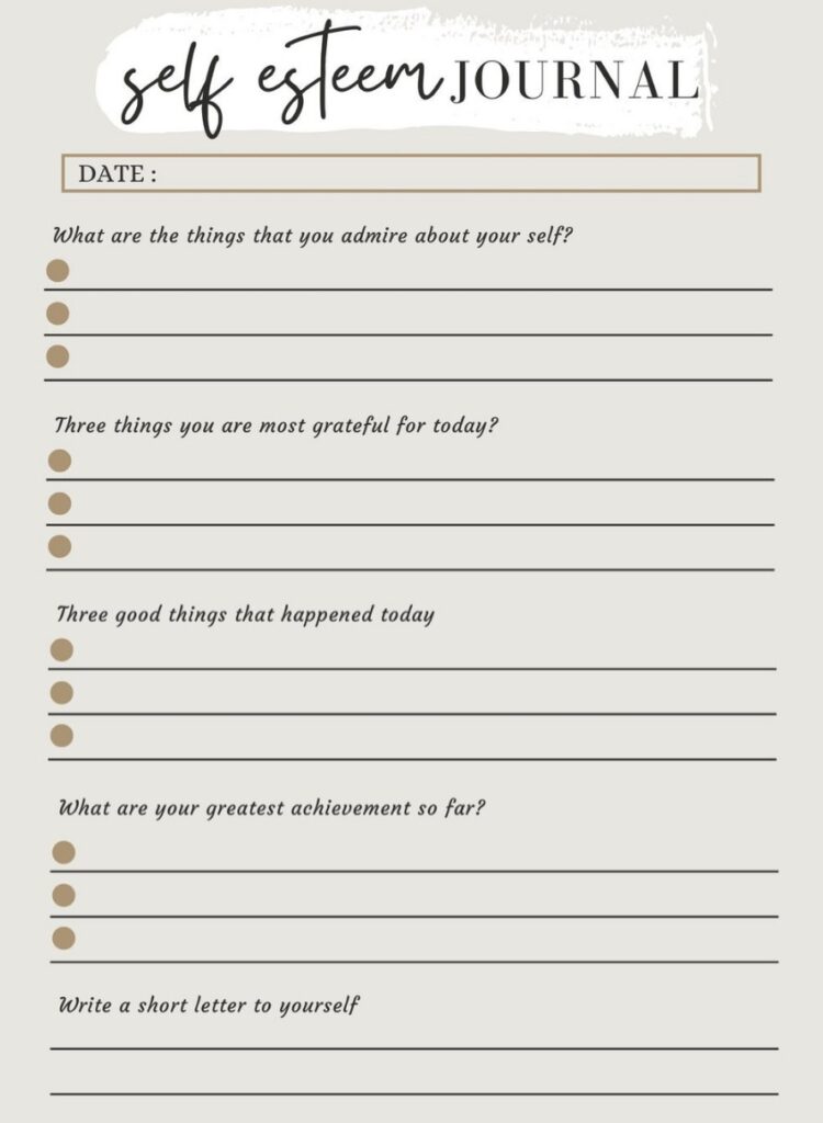 Printable Self-Esteem Worksheets - Printable JD