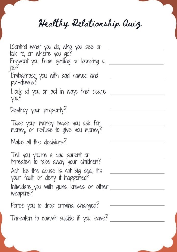 Printable Unhealthy VS Healthy Coping Skills Quiz