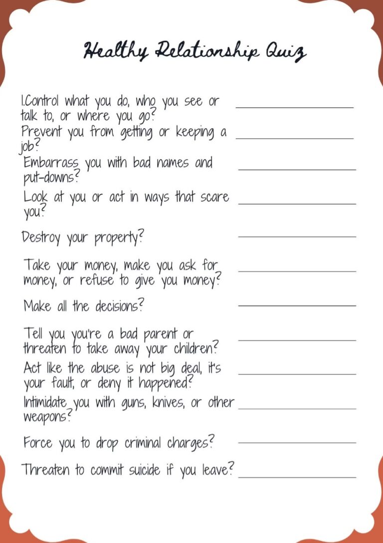 Printable Unhealthy VS Healthy Coping Skills Quiz